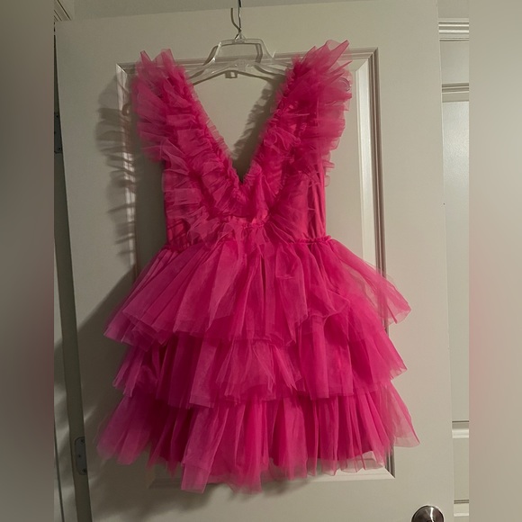Triple Threads | Dresses | Triple Threads Top Tier Tulle Dress Hot Pink ...